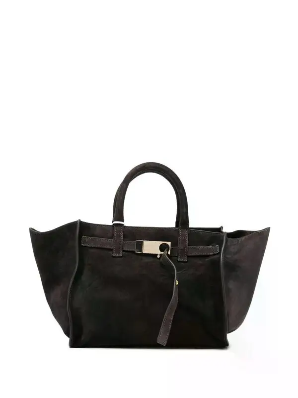 Benedetta Bruzziches Suede Buckle-fastening Tote Bag - Brown