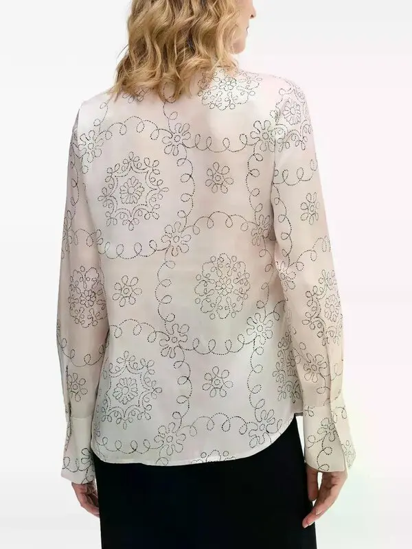 Sisley Floral-print Long-sleeve Shirt - Neutrals