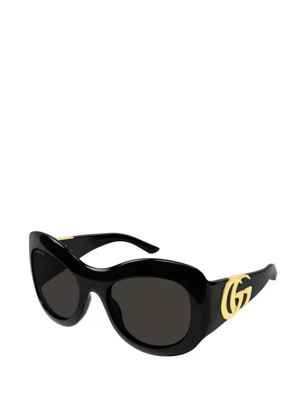 Gucci Logo-detail Geometric-frame Sunglasses - Black