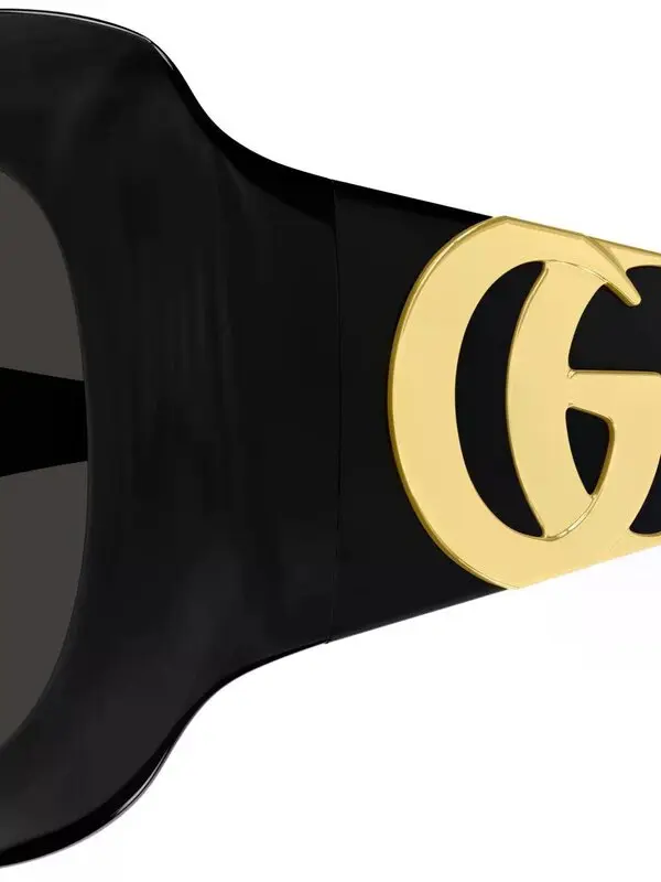 Gucci Logo-detail Geometric-frame Sunglasses