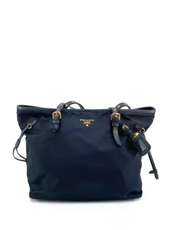 Prada 2013-2026 Saffiano Trimmed Tessuto Tote Bag