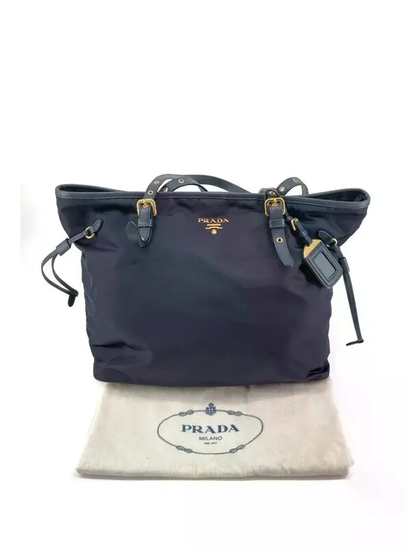 Prada 2013-2026 Saffiano Trimmed Tessuto Tote Bag