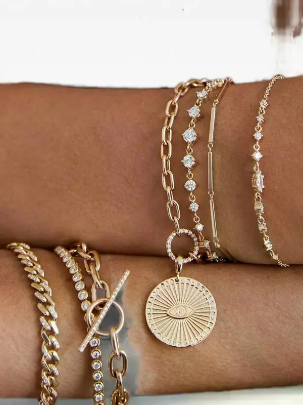 Zoe Chicco Embellished Diamond Graduated Tennis Bracelet