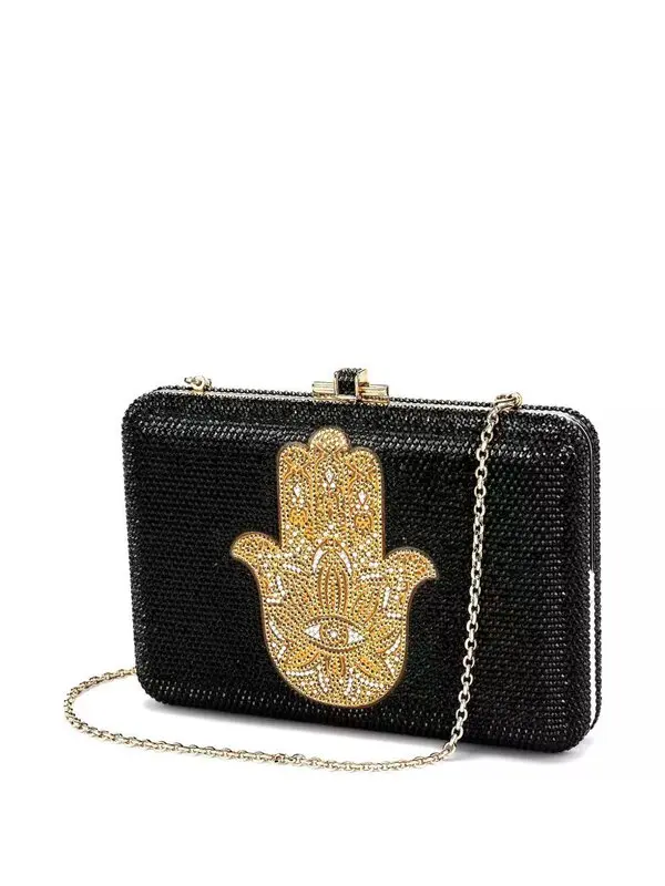 Judith Leiber Crystal-embellished Hamsa Mini Bag - Black