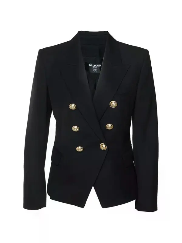 Balmain Double-breasted Gabardine Blazer