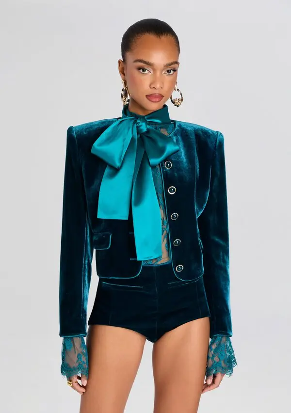 Retrofete Alto Velvet Jacket - Sarcelle