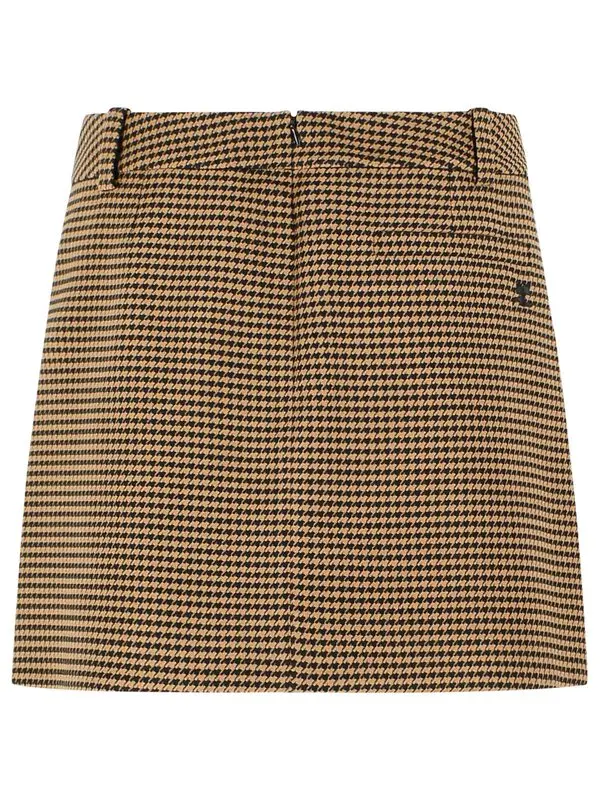 COURREGES Houndstooth' Mini Skirt In Viscose Blend