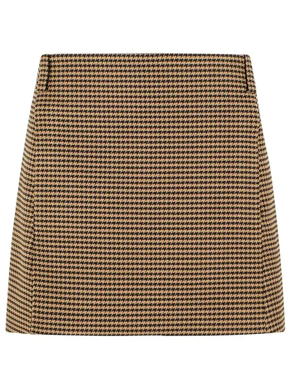 COURREGES Houndstooth' Mini Skirt In Viscose Blend - Brown