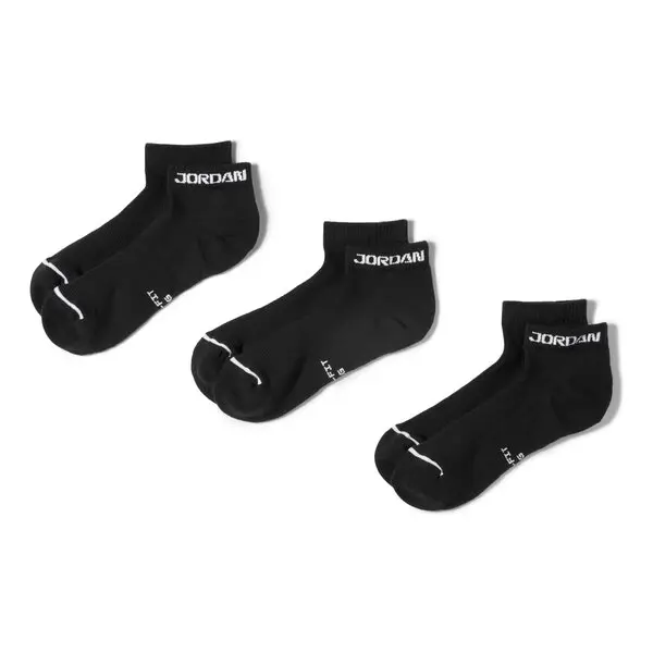 JORDAN Everyday Elevated Ankle Socks - Black