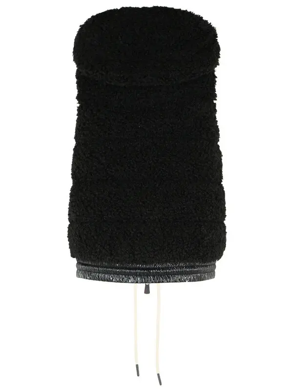 Moncler Teddy-style Insulated Hooded Vest In Polyester - Black