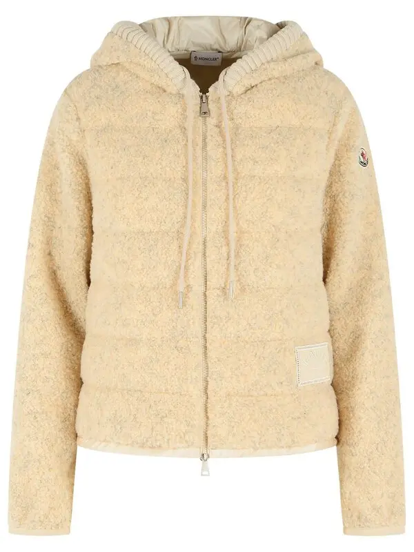 Moncler Beige Cotton Blend Sweater - Cream