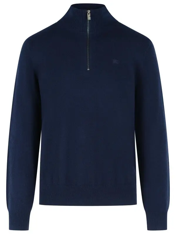 Burberry Sweater In Navy Cashmere Blend