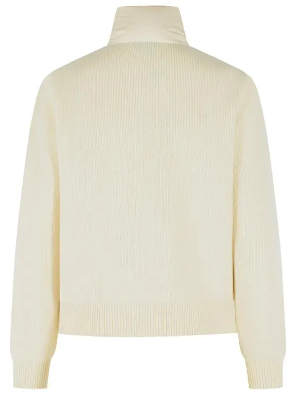 Moncler Tricot' Ivory Virgin Wool Cardigan