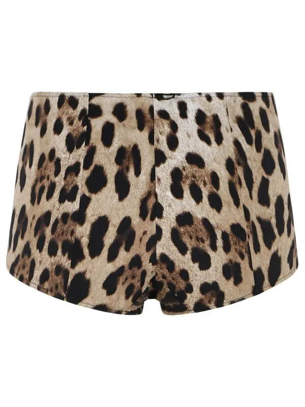 Dolce & Gabbana Leo Print Stretch Polyamide Beach Culottes - Brown