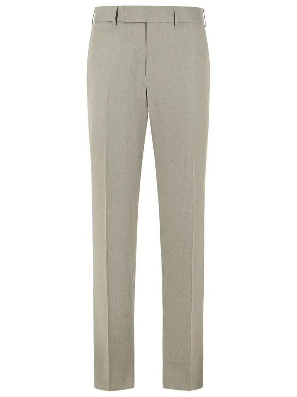 Zegna Beige Wool Trousers - Cream