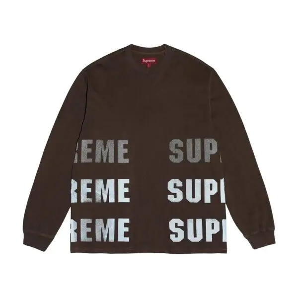 Supreme Fw26 Reflective L/s T-shirt - Brown