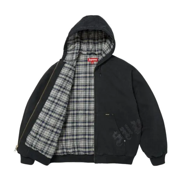 Supreme Fw26 Leather Appliqué Hooded Work Jacket