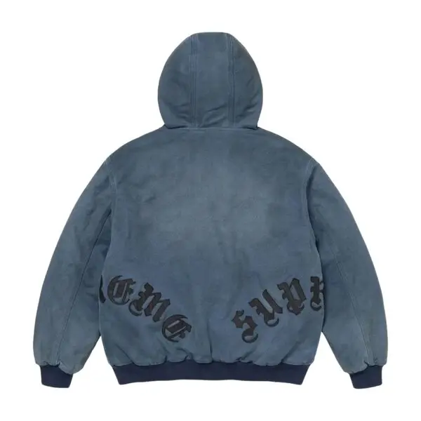 Supreme Fw26 Leather Appliqué Hooded Work Jacket
