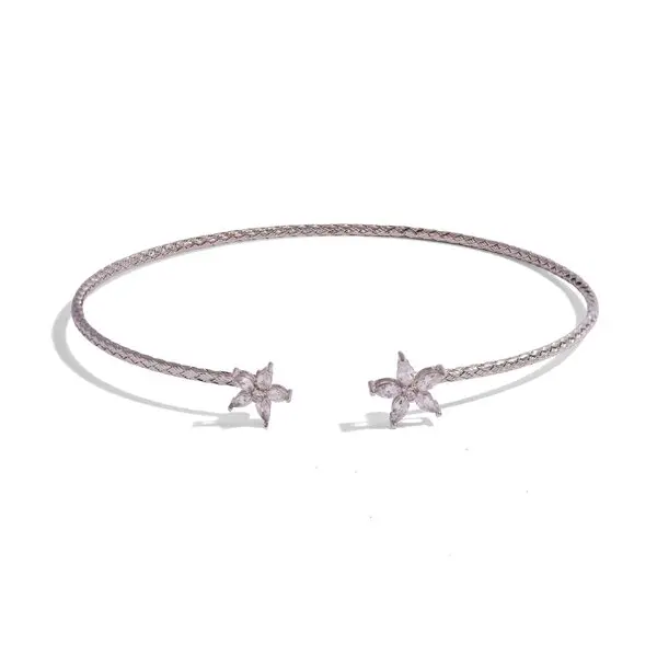 EBRU JEWELRY Twin Blossom Woven Collar Necklace