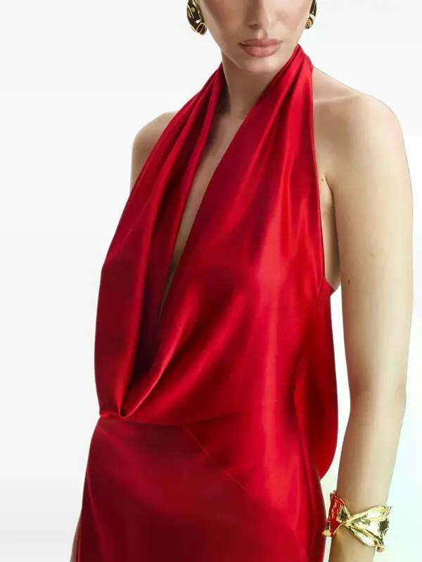 BENEDETTO Cowl-neck Halterneck Maxi Dress