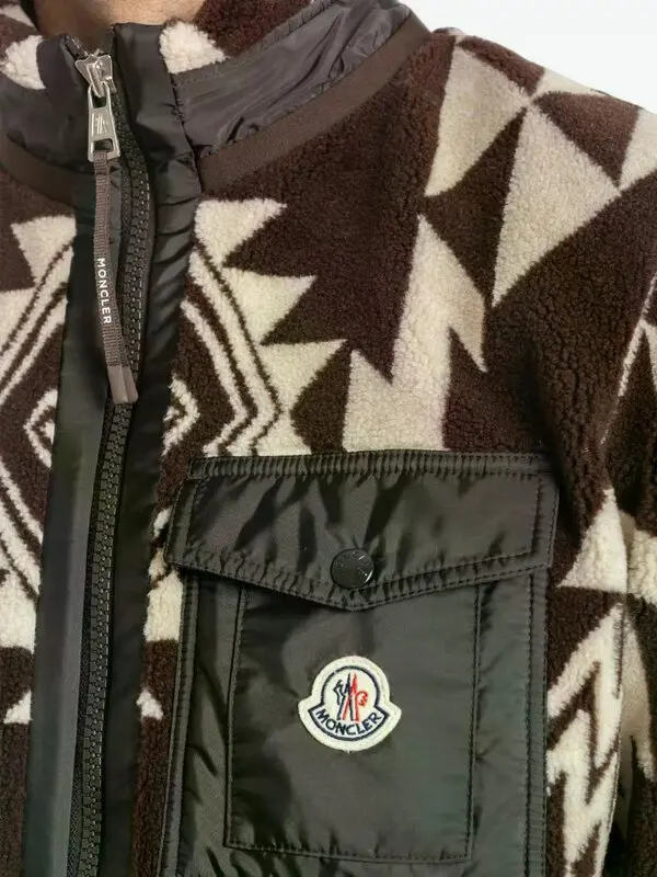 Moncler Geometric-pattern Fleece Jacket