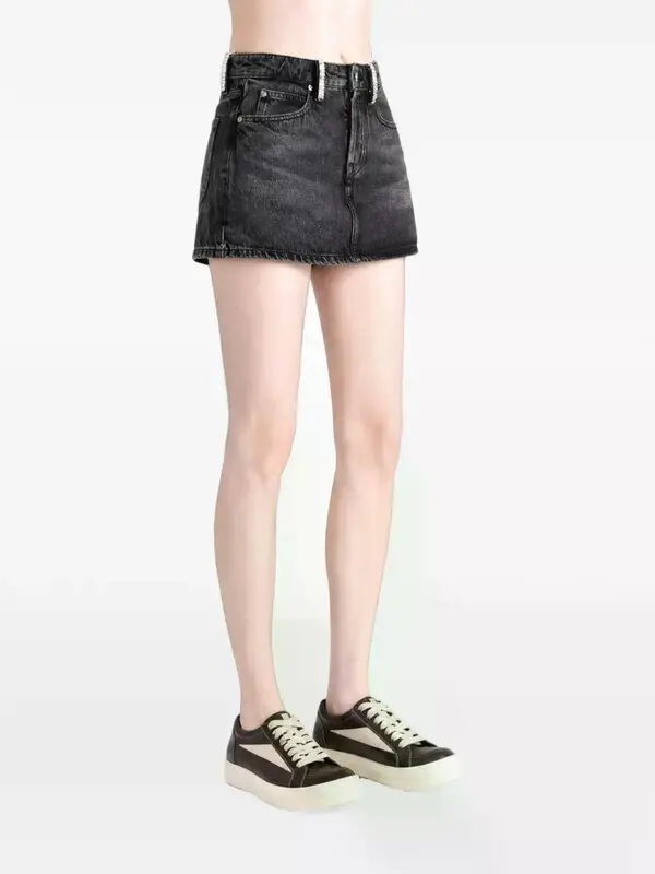 Alexander Wang Crystal-embellished Aged-effect Skirt