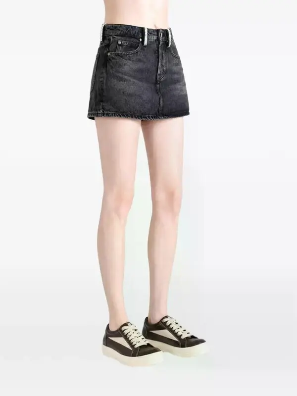 Alexander Wang Crystal-embellished Aged-effect Skirt