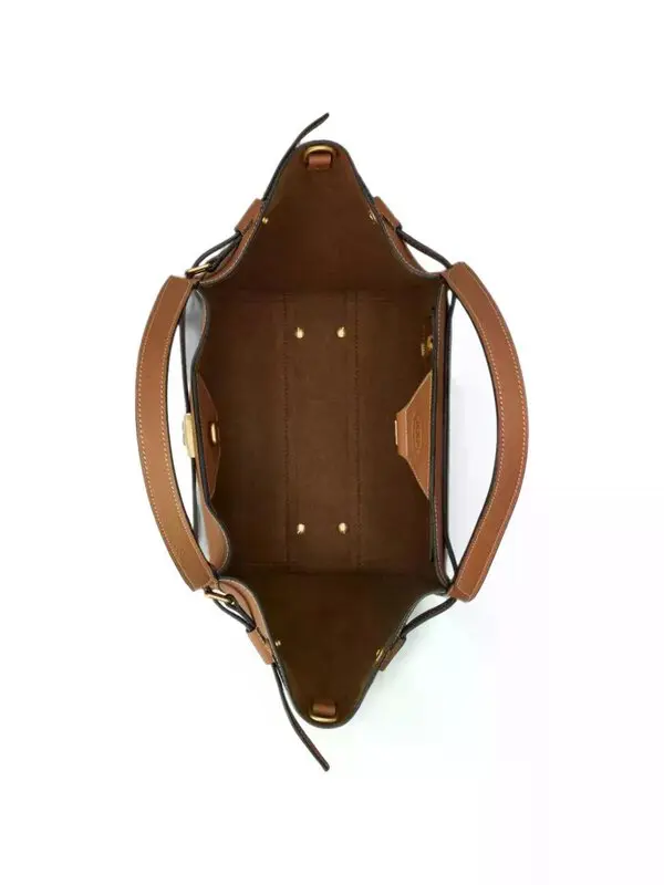 TOD'S T Signature Shopping Bag In Leather Small - Brown
