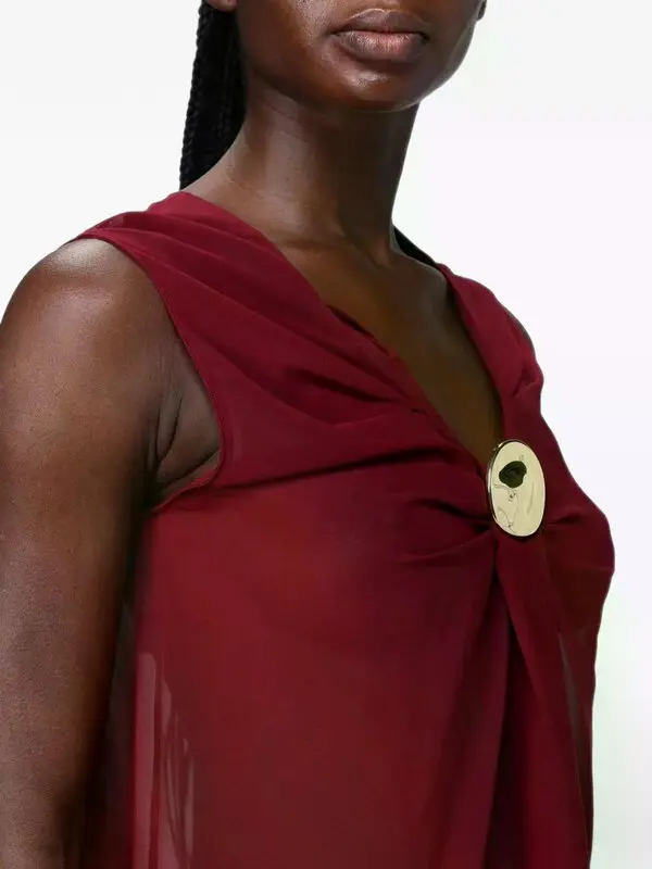 HANITA Draped V-neck Top
