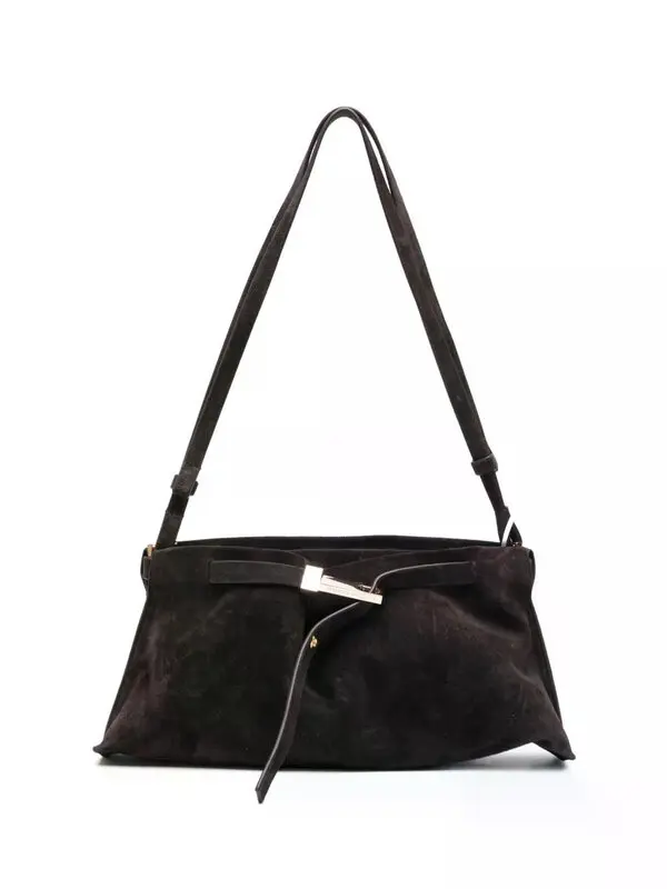 Benedetta Bruzziches Lauren Buckle-fastening Suede Shoulder Bag - Brown