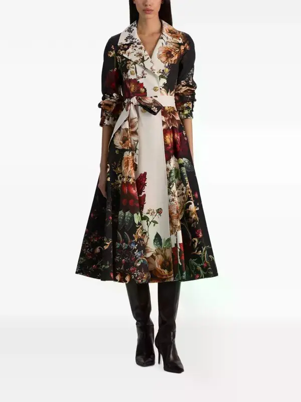Alice + Olivia Ellie Floral-print Trench Coat