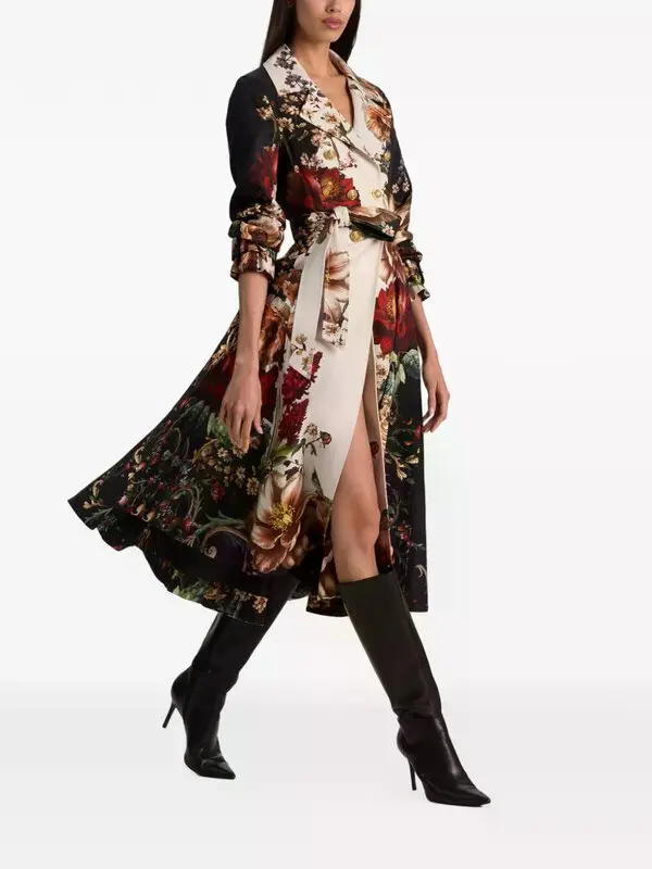 Alice + Olivia Ellie Floral-print Trench Coat