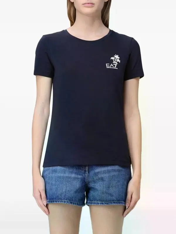 EA7 Palm Tree-print T-shirt - Blue