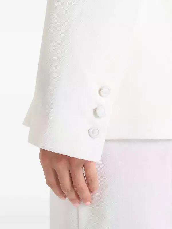 Manière De Voir Maia Double Breasted Satin Lapel Hourglass Blazer