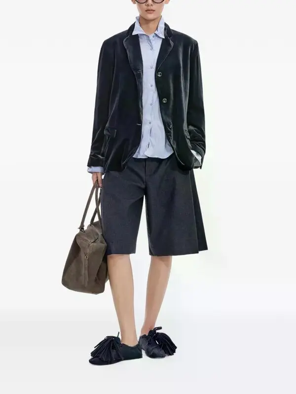 JNBY Twist-hem Velvet Blazer