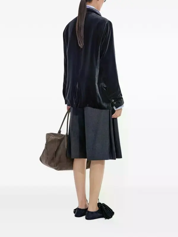 JNBY Twist-hem Velvet Blazer