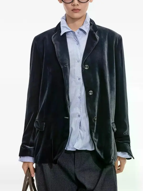 JNBY Twist-hem Velvet Blazer