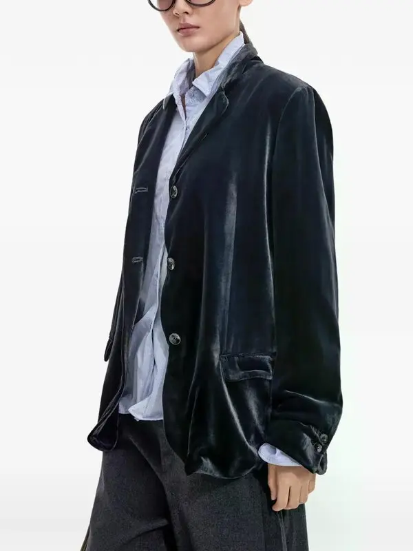 JNBY Twist-hem Velvet Blazer