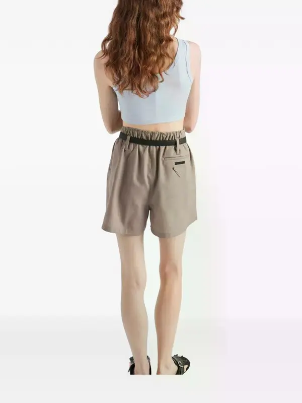 Prada Ribbed Knit Cotton Crop Top