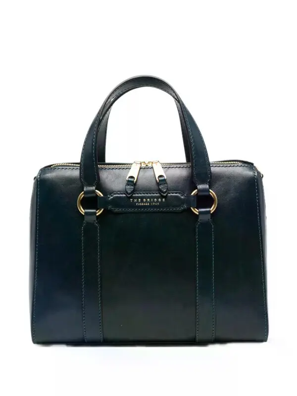 THE BRIDGE Logo-stamp Leather Tote Bag