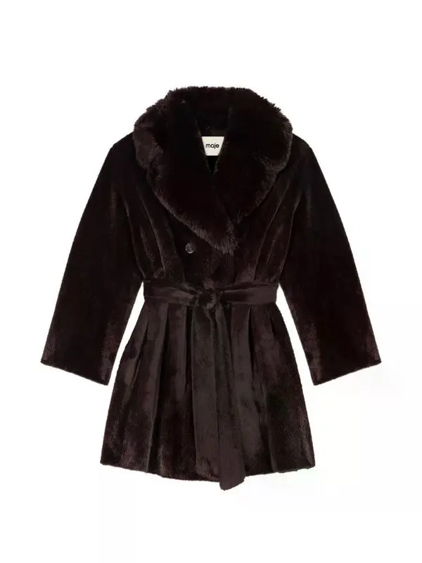 Maje Belted Shawl-collar Coat