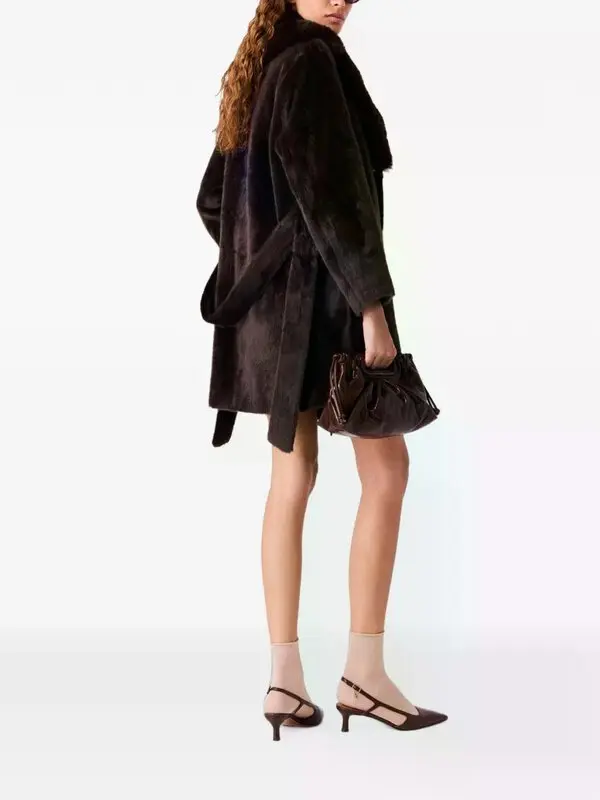 Maje Belted Shawl-collar Coat