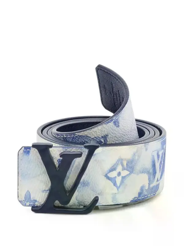 LOUIS VUITTON 2021 Initiales Logo-plaque Belt - Blue