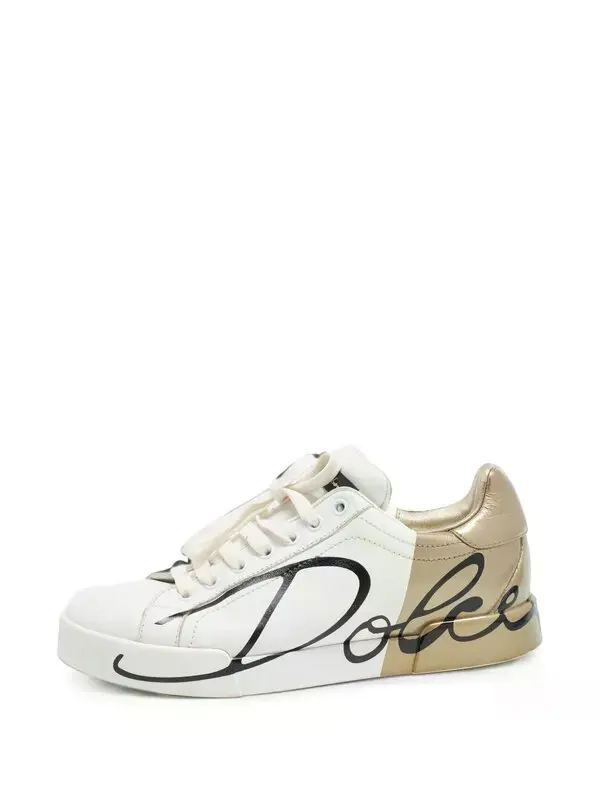 Dolce & Gabbana Portofino Graphic-print Sneakers - White