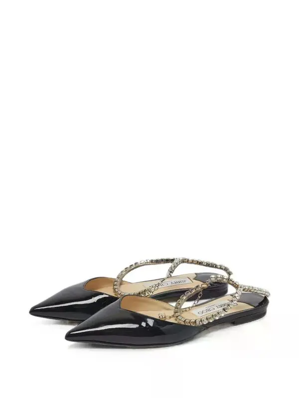 JIMMY CHOO Saeda Crystal-embellished Flat Mules