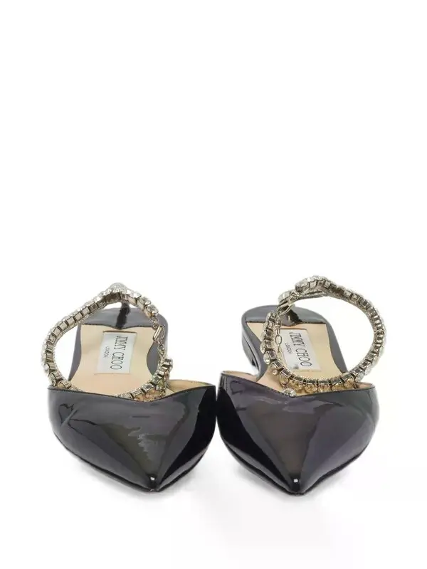 JIMMY CHOO Saeda Crystal-embellished Flat Mules