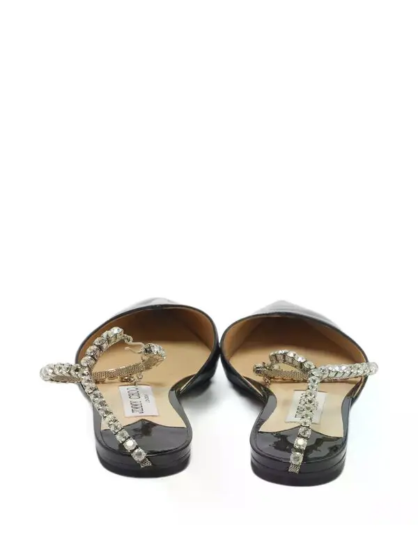 JIMMY CHOO Saeda Crystal-embellished Flat Mules