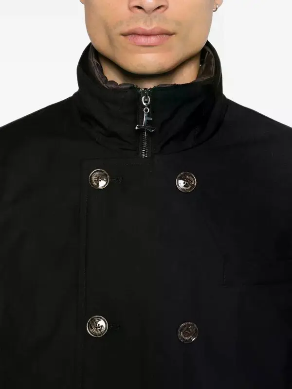 ON THE BUND Livigno Double-breasted High-neck Peacoat