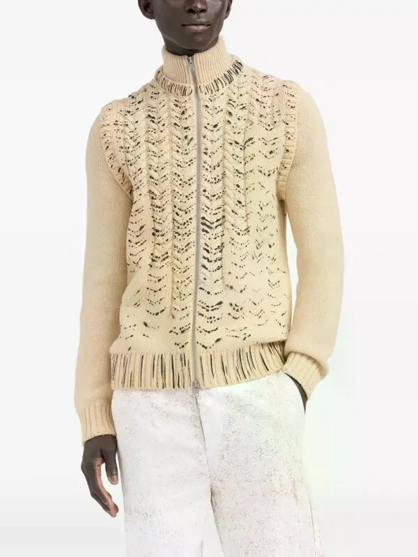 MAISON MARGIELA Ink-print Zipped Cardigan