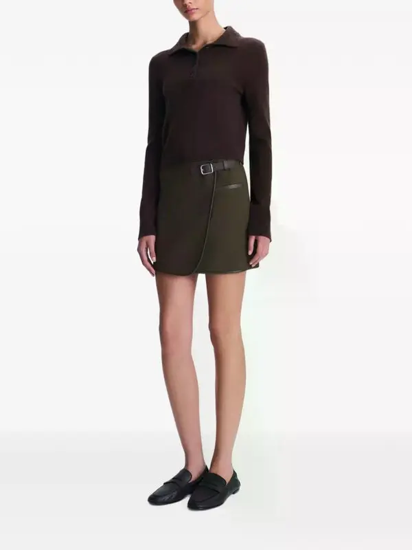 Simkhai Asymmetric Buckled Mini Skirt